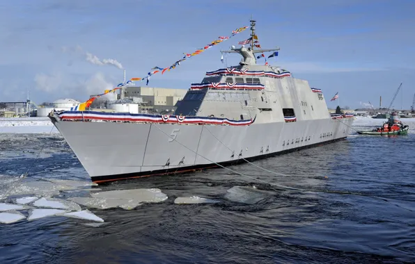 Download wallpaper lead ship, USA Navy, USS Milwaukee, littoral combat ...