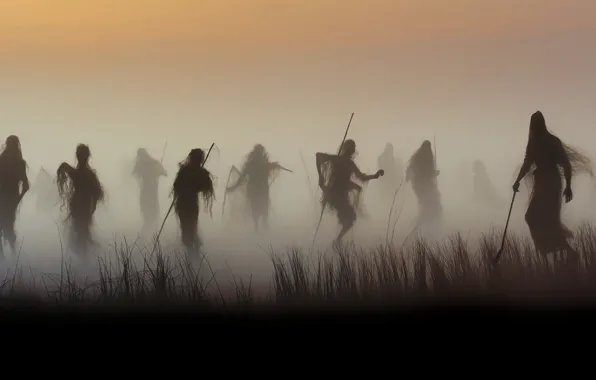 Download wallpaper fog, dance, silhouettes, section miscellanea in ...