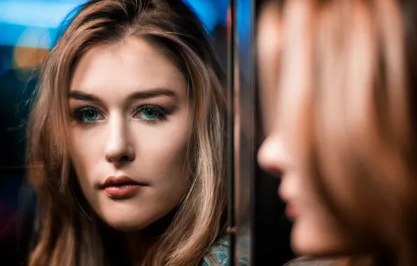 Wallpaper Look Girl Face Reflection For Mobile And Desktop Section