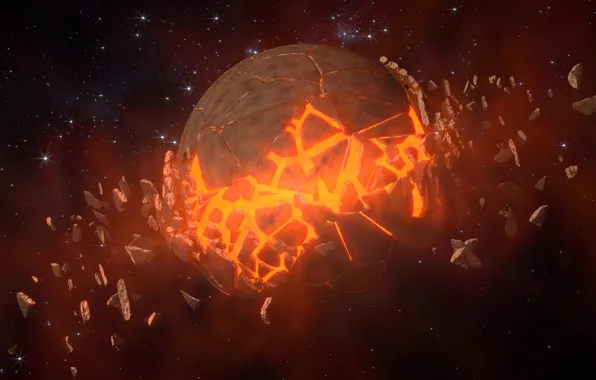 Download wallpaper stars, planet, disaster, destruction, section space ...