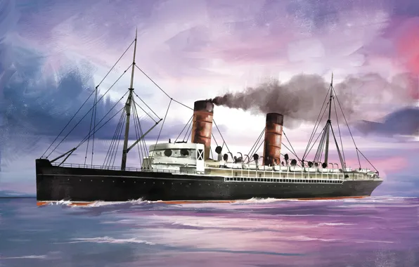 Wallpaper wave, ship, Transatlantic Ships, lucania for mobile and ...