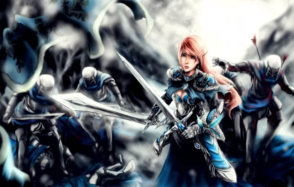 Wallpaper girl, game, elf, girl, Lineage, line, game wallpapers, elf ...