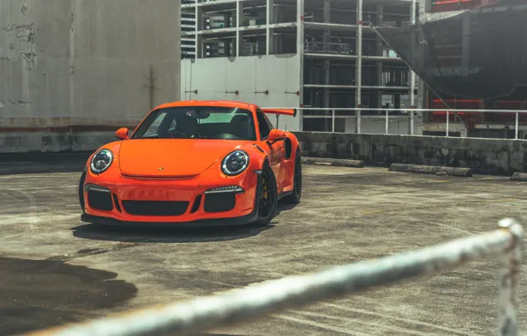 Download wallpaper 911, Porsche, Orange, Front, GT3 RS, Face, 991, VAG ...