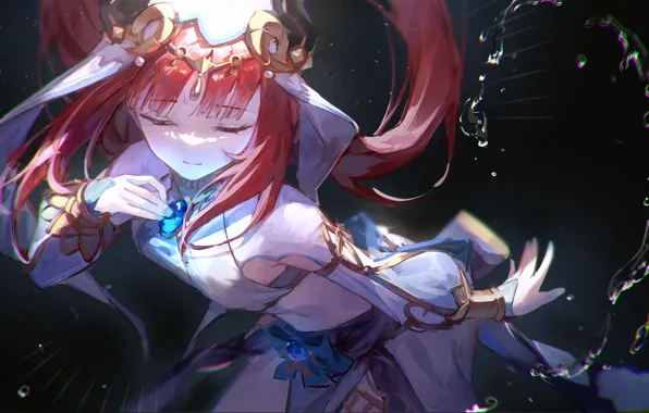 Wallpaper water, girl, magic, Genshin Impact, Nilou for mobile and ...