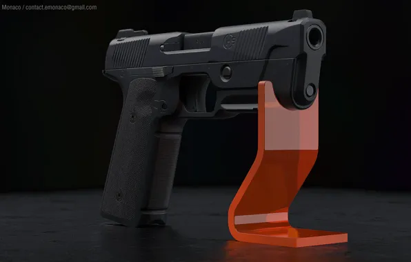 Wallpaper gun, weapons, gun, pistol, weapon, render, render, 3d art ...