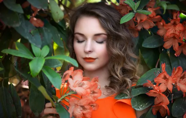 Download wallpaper girl, flowers, portrait, section girls in resolution ...