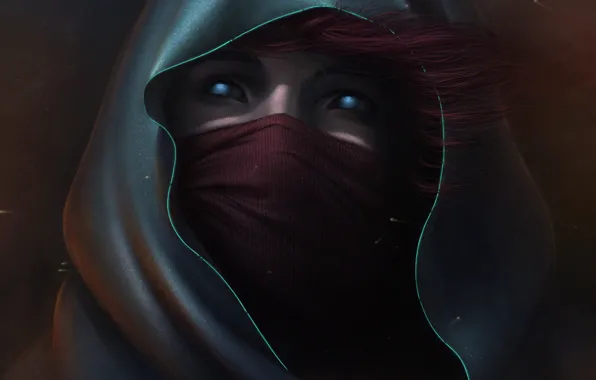 Hooded Face Drawing