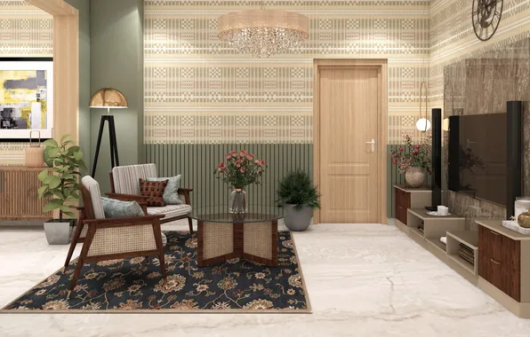 Wallpaper design, style, Wallpaper, plant, interior, chair, living room ...