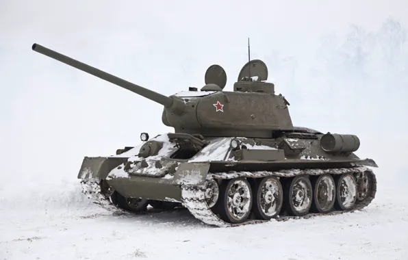 Wallpaper winter, snow, gun, power, tank, Blizzard, breakthrough, guns ...