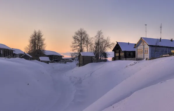 Wallpaper village, Arkhangelsk oblast, Mezensky district, Ashpole for ...