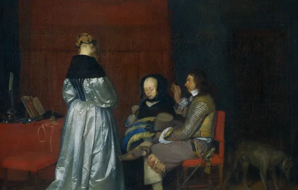 Wallpaper oil, picture, canvas, 1655, Gerard Ter Borch, Gerard ter ...