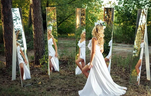 Download wallpaper girl, nature, mirror, section girls in resolution ...