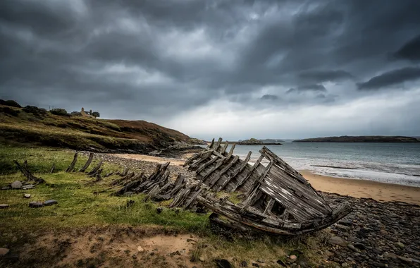 Wallpaper shore, the skeleton, pond for mobile and desktop, section ...