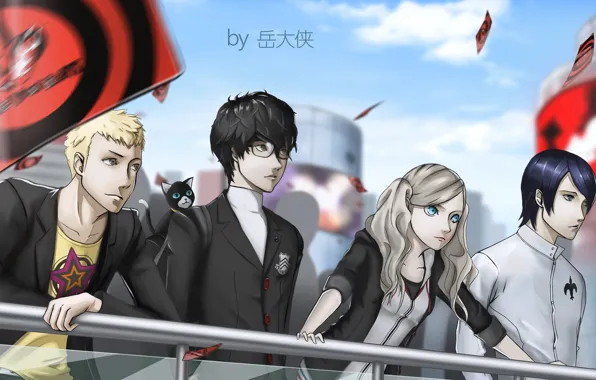 Wallpaper cat, anime, characters, Persona 5: The Animation for mobile ...