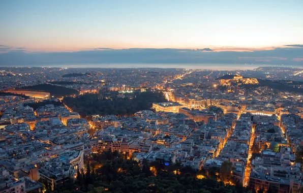 Wallpaper blue hour, Greece, Athens for mobile and desktop, section ...