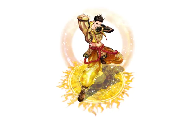 Download wallpaper power, white background, guy, Sengoku Basara, The ...