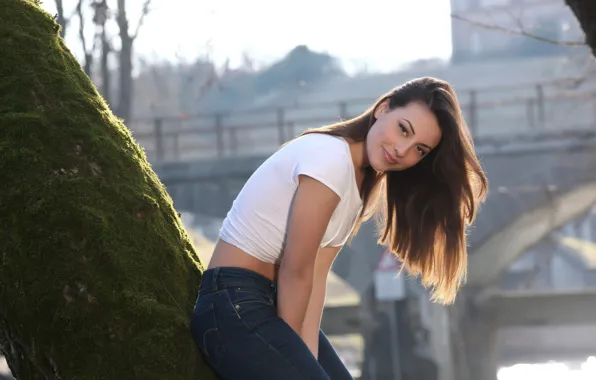 Wallpaper Sexy, Wood, Tree, Water, Lorena, Girls, River, Lorena B for ...