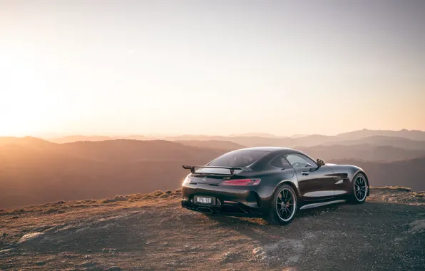 Wallpaper sunset, Mercedes-Benz, the evening, AMG, AU-spec, GT R, 2019 ...