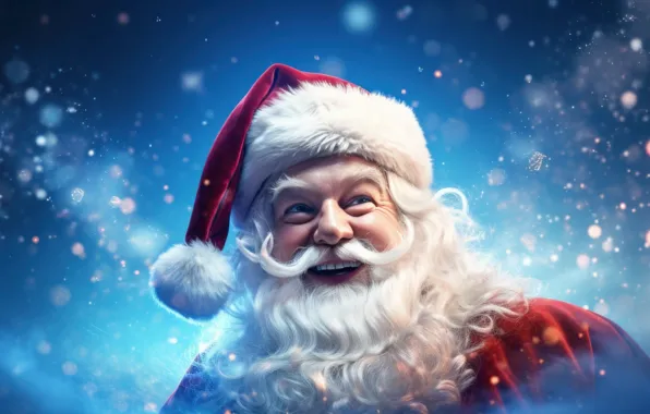 Download wallpaper winter, mustache, look, snow, face, smile, portrait ...