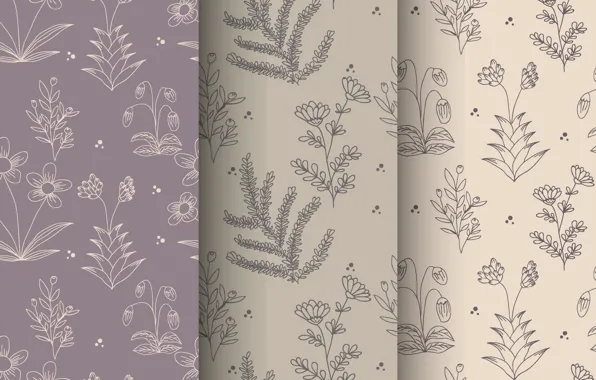 Download wallpaper flowers, branches, background, seamless, section ...