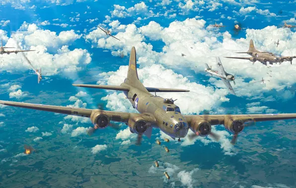 Wallpaper Flying fortress, Boeing B-17 Flying Fortress, Focke-Wulf Fw ...