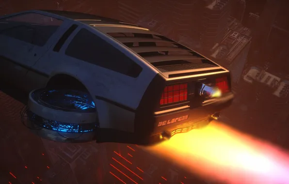 Wallpaper Auto, Fire, Machine, Flight, Style, Flame, Fire, DeLorean DMC ...