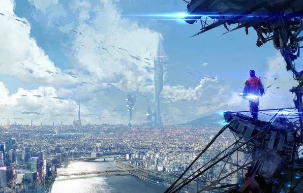 Wallpaper The city, Future, View, Art, Fiction, Future, Back to the ...