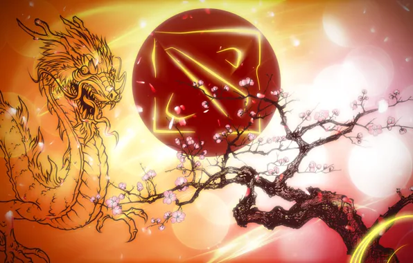 Wallpaper Dragon, Art, Tree, Dota 2 images for desktop, section игры ...