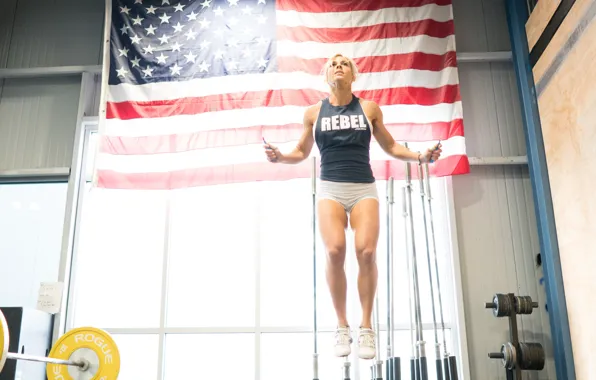 Download wallpaper woman, flag, training, crossfit, section sports in ...