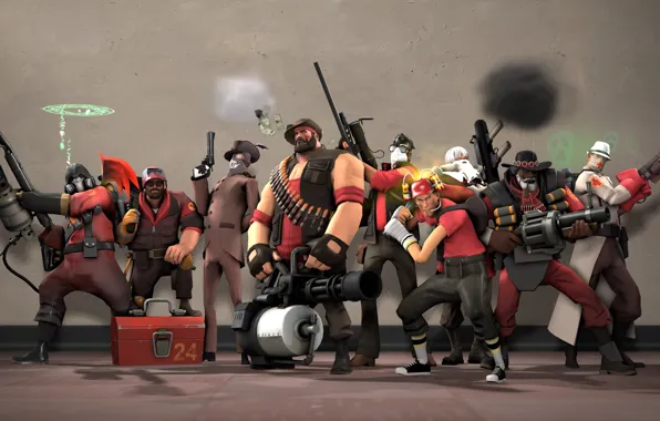 Download wallpaper TF2, Guns, Team Fortess 2, section games in ...