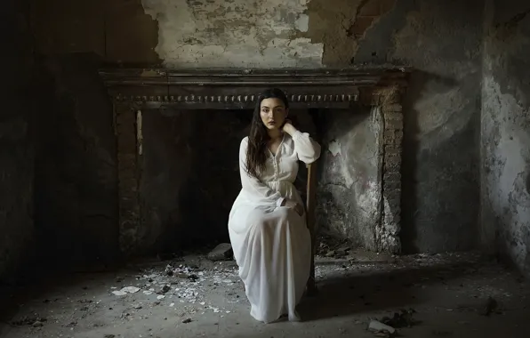 Wallpaper Girl Room Fireplace For Mobile And Desktop Section девушки