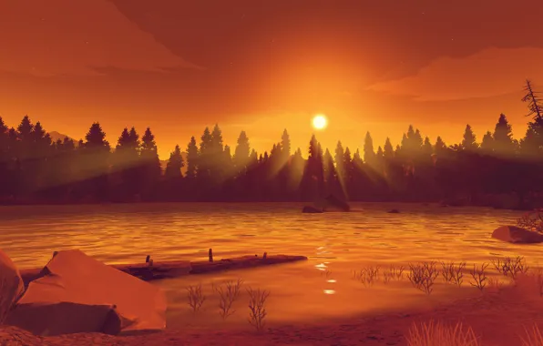 Wallpaper landscape, the game, Firewatch, Observation tower images for ...