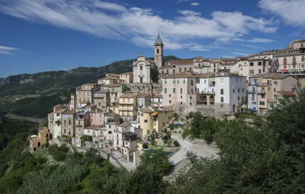 Wallpaper mountains, home, Italy, Colledimezzo for mobile and desktop ...