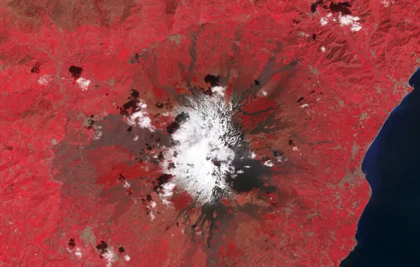 Wallpaper photo, mountain, the volcano, NASA, Etna, Sicily images for ...