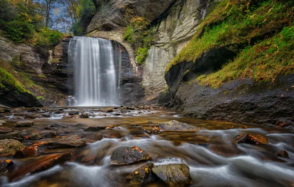 Wallpaper landscape, river, waterfall for mobile and desktop, section ...