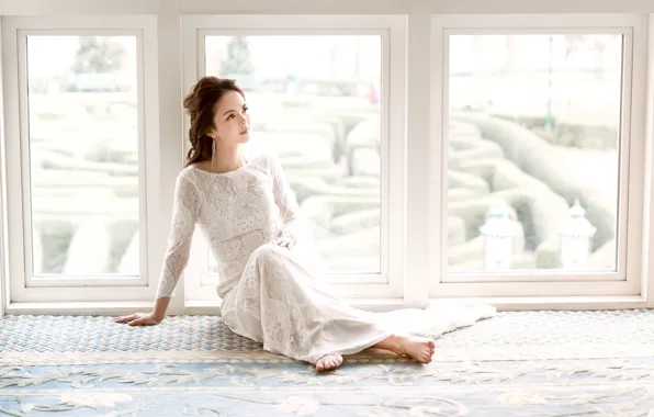 Download wallpaper girl, background, window, section girls in ...