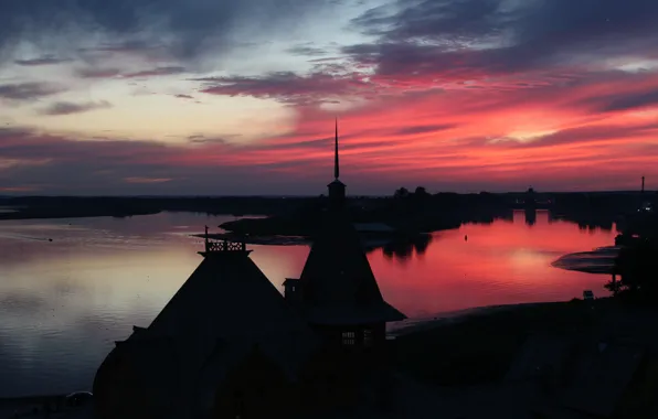 Wallpaper sunset, river, the evening for mobile and desktop, section ...