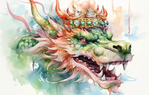 Wallpaper look, face, pose, dragon, portrait, fantasy, AI art, neural ...