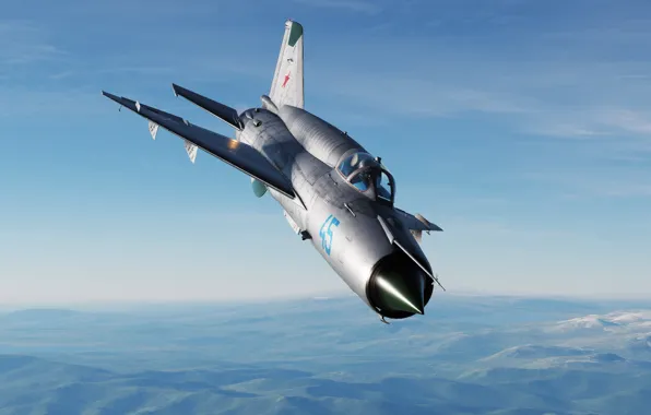 Download wallpaper Interceptor, KB MiG, MiG-21bis, Frontline fighter, section aviation in ...