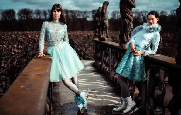 Wallpaper background, girls, skates for mobile and desktop, section ...