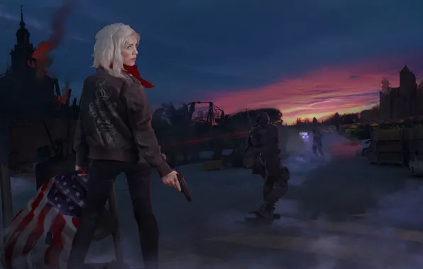 Download wallpaper girl, war, flag, Homefront The Revolution, section ...