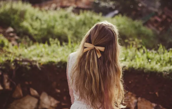 Wallpaper girl, hair, bow images for desktop, section настроения - download