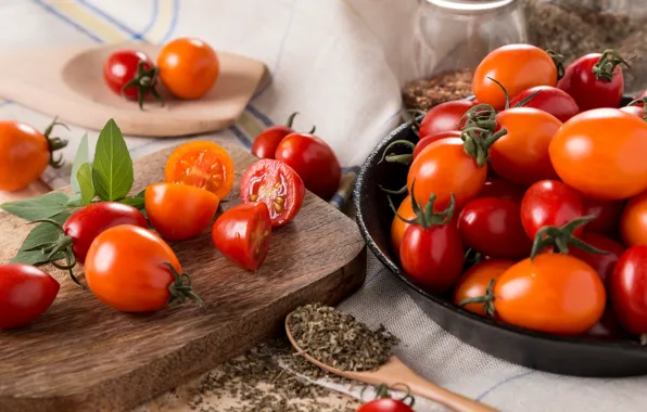 Wallpaper vegetables, tomatoes, tomatoes, spices for mobile and desktop ...