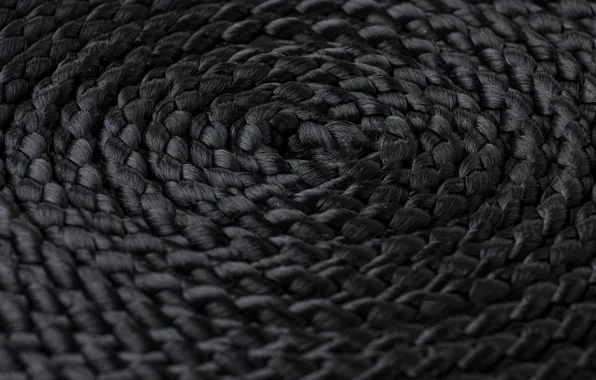 Download wallpaper round, spiral, texture, rope, rope, black, string ...