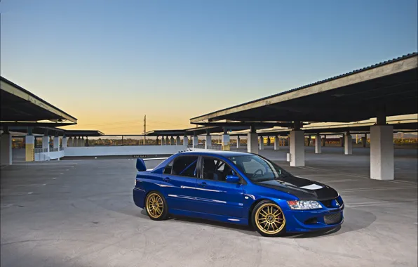 Download wallpaper Blue, Wheels, Lancer Evolution VIII, section ...