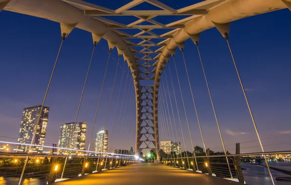 Wallpaper the sky, bridge, home, Canada, Toronto, Humber Bay Arch ...