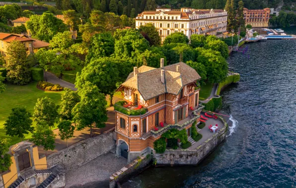 Wallpaper lake, house, Villa, Italy, the hotel, Como, The Villa D'este ...
