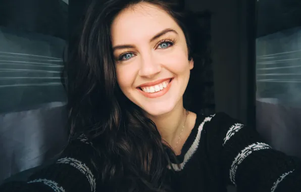 Wallpaper girl, joy, face, mood, sweetheart, model, teeth, brunette ...