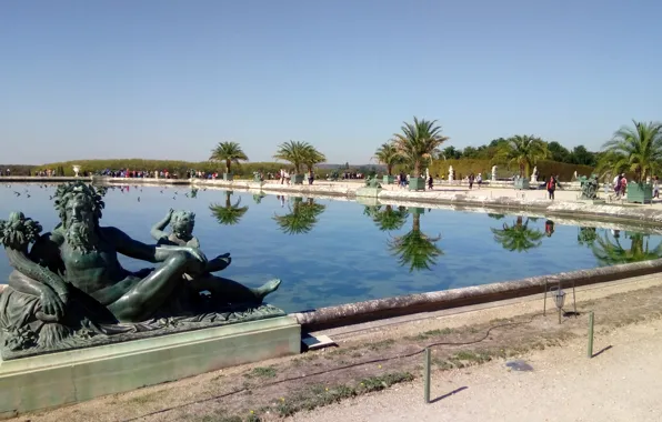 Wallpaper Palma, pool, sculpture, alley, The gardens of the Palace of ...