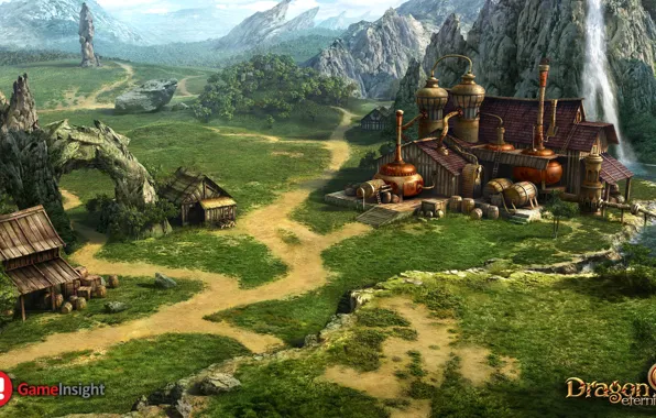 Wallpaper mountains, home, valley, dragon eternity, helgar brewery for ...